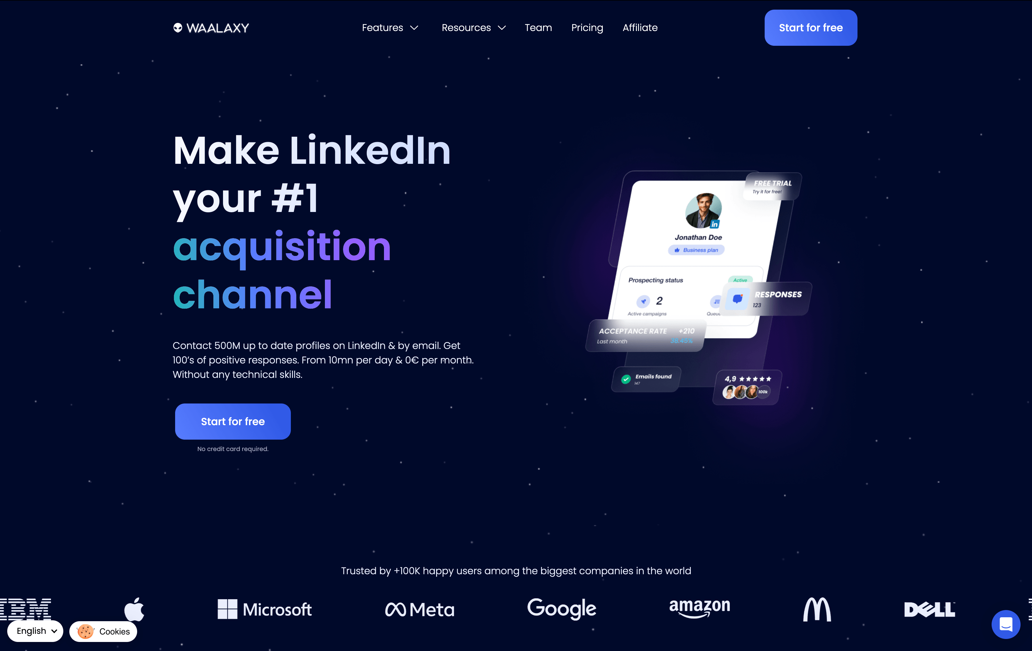 Prospection automatisée sur LinkedIn, adaptée aux agences - Waalaxy